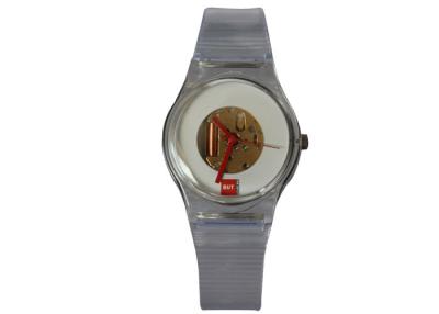 Cina Orologio analogico del quarzo della chiara cinghia di TPU - movimento di Visiable e parte posteriore inossidabile in vendita