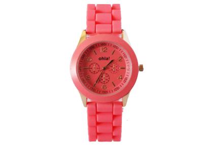 Cina L'orologio analogico/tre del quarzo di Ginevra borda l'orologio del silicone per il partito in vendita