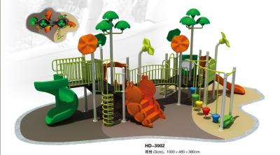 China Kindergarten  Pre-school Large Outdoor Playground Plant Theme Children Plastic Slides Playground Equipment for sale