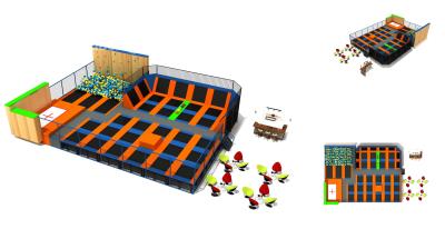 China 300M2  Gymnastics Trampolinne Park Kids Relax Jumping Indoor Trampoline Park for sale