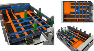 China 263M2 Relaxing Indoor Kids Commerical Trampoline Park for Sky Zone Spring Round Trampoline for sale