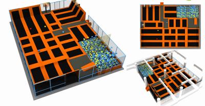 China 350M2  Trampoline Big Bouncer  Kids & Adults Large Indoor Trampoline Big Square Trampoline for sale