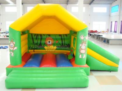 China Safe and Green Inflatable House with Slide Outdoor Inflatable Kids Slide With Professional Design for sale
