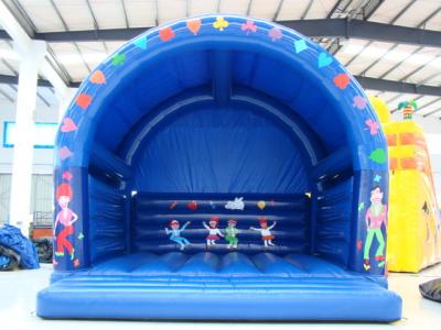 China Sky Blue Waterproof  Inflatable Bouncy Castle for Kids Shopping Mall Air Jumping for sale