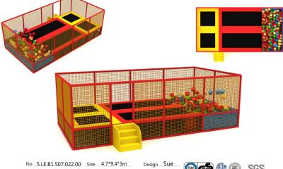 China Chian Manufacture 44M2 Small Size Commercial Trampoline for Sale Professional Indoor Trampoline for sale
