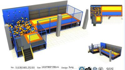 China Senjun 112M2 Large Indoor Trampoline Park/ China  Bungee Park With Clambing Wall for Commercial for sale