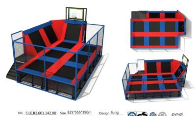 China 45M2 China Amusement Trampoline Park/Indoor Jumping Bed with Funny  Basketball Game for sale