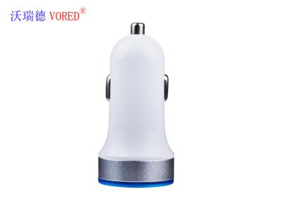 China Double Port Cell Phone Car Charger , CE Aluminum Frame Car Mobile Charger for sale