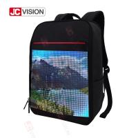 China JCVISION LED Backpack Display 14 inch Travel Computer Bag Customizable Outdoor Digital Signage for sale