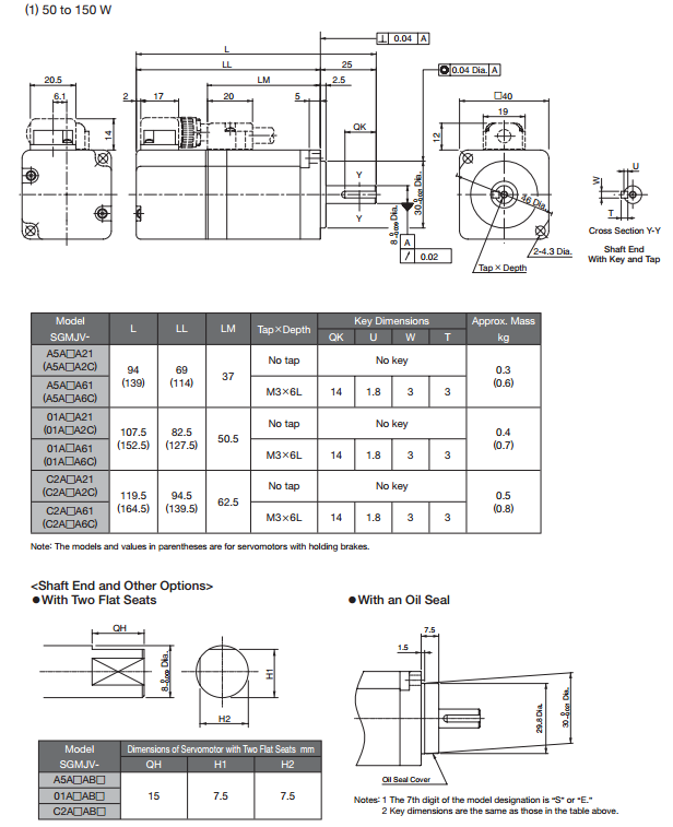 3000rpm Industrial Servo Motor Used In Cnc Machine SGMJV-04ADE6S-SGDV-2R8A01B 1