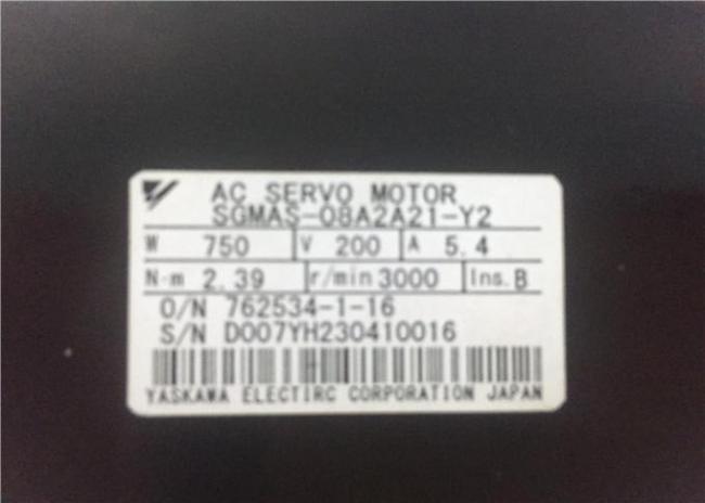 Yaskawa AC Industrial SGMAS-08A2A21-Y2 750W 200V 3000RPM BRAND NEW 0