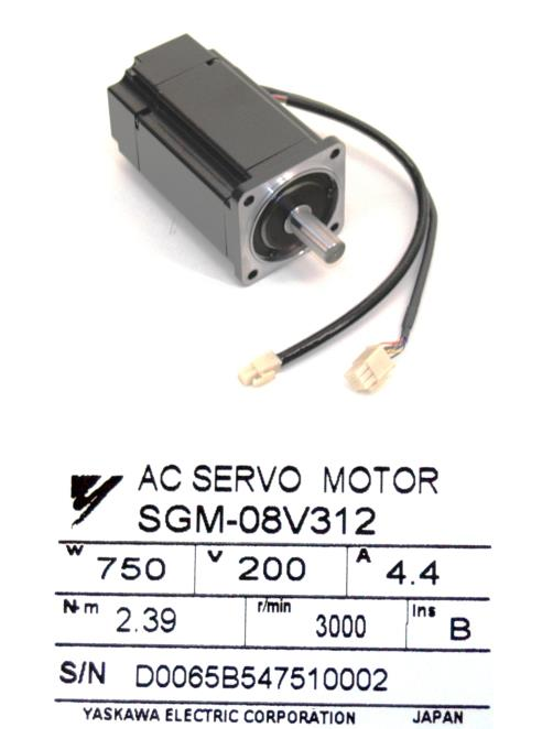 750 W Yaskawa AC Miniature Servo Motor SGM-08V312C 750W 200V InsB 0