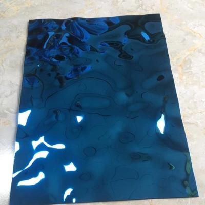 China 304 Water Ripple Pattern Stainless Steel Sheet For Wall Cladding Thickness 0.4 - 3.0mm Thickness for sale