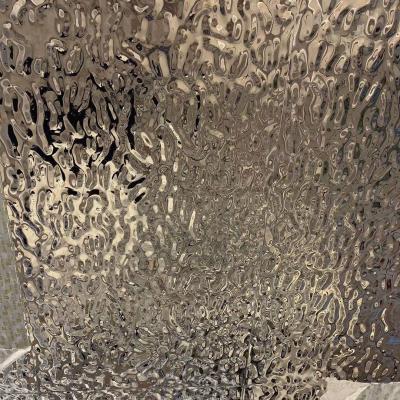 China 304 Water Ripple Pattern Stainless Steel Sheet For Wall Cladding Thickness 0.4 - 3.0mm Thickness for sale