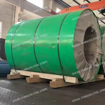 China Kaltgewalzte SUS301-Federstahlstreifen EN 1.4310 Äquivalente individuelle Breite bis zu 600 mm zu verkaufen