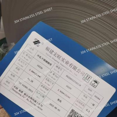 China JIS G4305 SUS304 Stainless Steel Sheet 0.3-3.0mm 2B BA Surface for sale