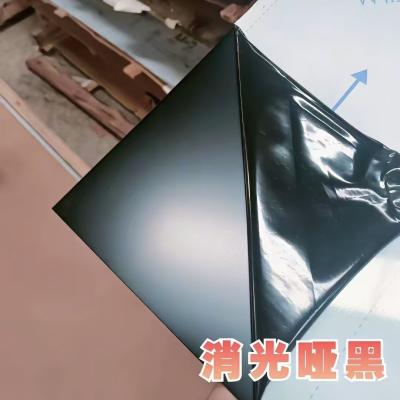 China Black Color Stainless Steel Sheet Mirror Hairline , Matt, Bright Finishing SS Sheet With Laser Film for sale