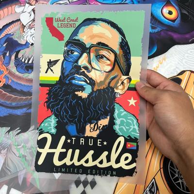 China Wholesale Custom Nipsey Hussle Design DTF Heat Transfer Stickers Ready To Press For T Shirts Clothing Apparel Heat Press Printing Fast Shipping for sale