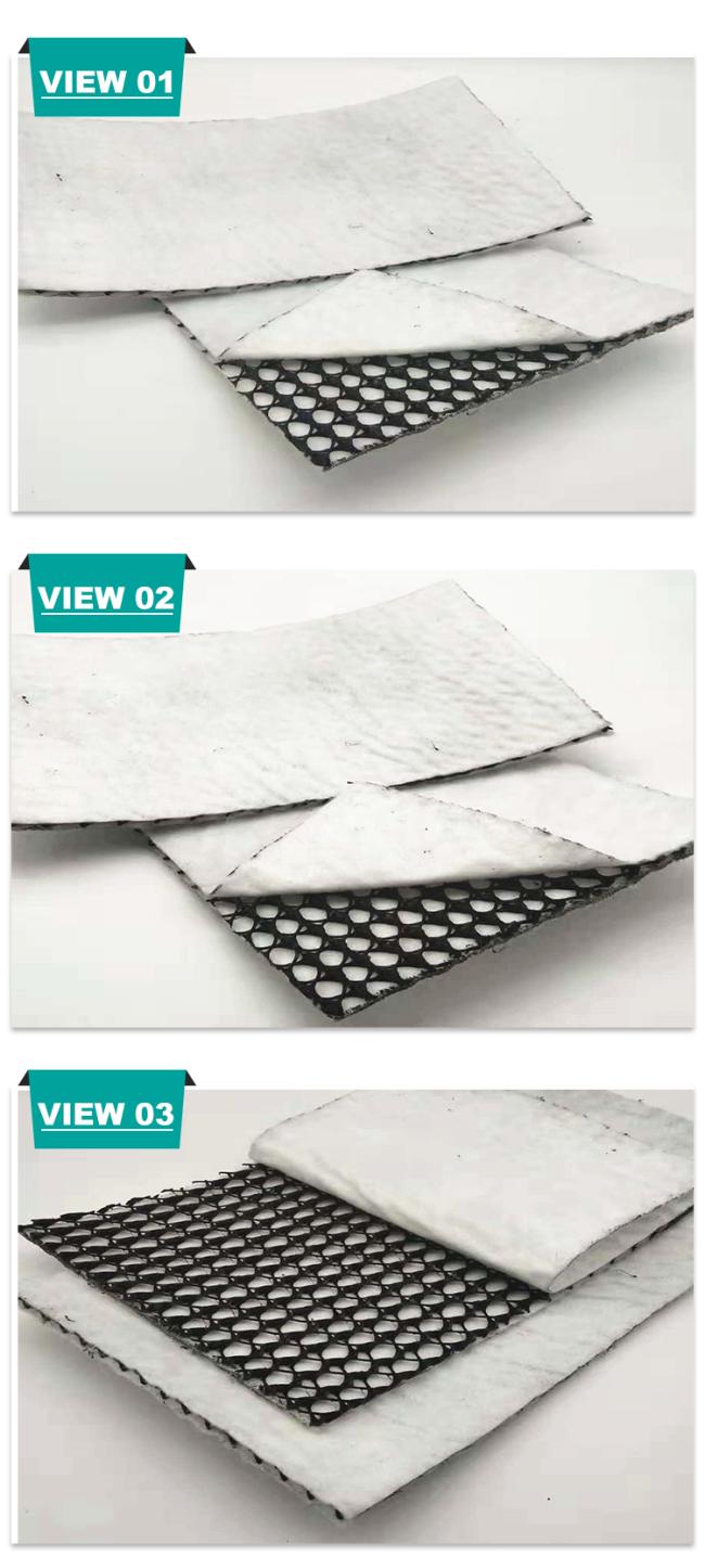 3D Geocomposite Drainage HDPE Plastic Geonet for Landfill Railway Drainage Construction With Nonwoven Geotextile