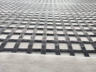China Geocomposite PET Geogrid Thermal Bonding Nonwoven Fabric By Glue Composite Geogrid Road Pavement Reinforcement for sale