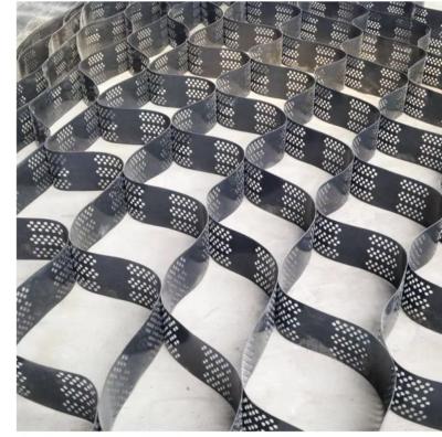 China Wall Runway Dike And Retaining Reinforce Grid Plastic Erosion Geocell  Seam Peel Strengths 1000N for sale