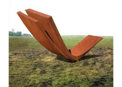 China Garden Decoration Corten Steel Bend Sculpture Regular Size 300cm Length for sale