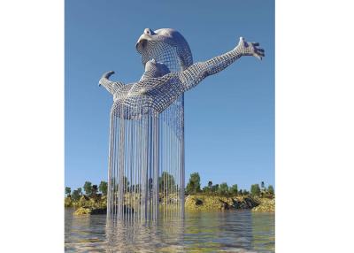 China Modern Outdoor Decoration 316 Stainless Steel Figure Sculpture Fountain for sale