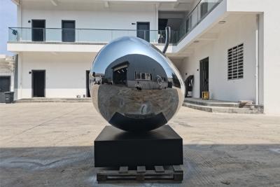China Modern Fruit Stainless Steel Polished Garden Apple Sculpture 145cm Height for sale