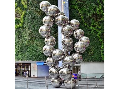 China Large Landscape Decorative Stainless Steel Mirror Balls Sculpture for sale