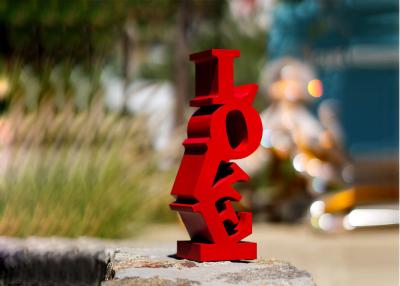 China Large Landscape Decorative Red Stainless Steel LOVE Sculpture for sale