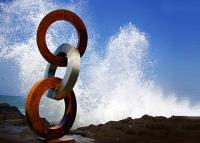 China Corten Steel Ring Sculpture 2m Outdoor Garden Art Metal Rings Decoration for sale
