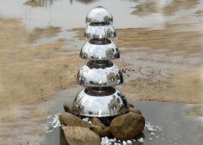 China Mirror Polished Stainless Steel Water Feature Five Semicircle Design for sale