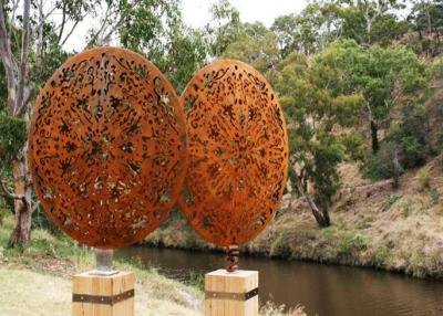 China Vintage Style Corten Steel Sculpture Corrosion Stability Customized Size for sale