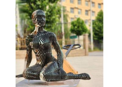 China Garden Or Yard Decorative Laser Cutting Stainless Steel Woman Sculpture for sale