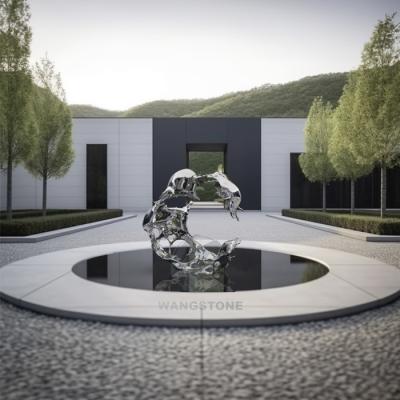 China Polished Stainless Steel Wave Sculpture for Yard and Public Park Decoration for sale