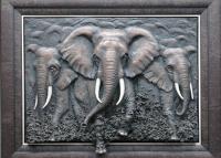 China Custom Bronze Elephant Bas Relief Wall Sculpture - 30 Day Delivery - Interior & Outdoor Metal Art for sale