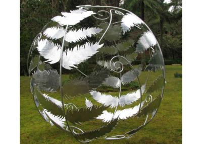 China Custom Size Modern Art Garden Sphere Stainless Steel Leaf Ball Sculpture for sale