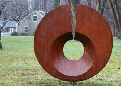 China Rusty Monumental Corten Steel Sculpture , Abstract Metal Garden Sculptures for sale