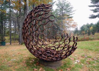 China Outdoor Contemporary Corten Steel Hemilspheres Sculpture Garden Decoration for sale