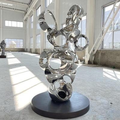 China Decorative Circle Mirror Polished Stainless Steel  Metal Art Sculpture for sale