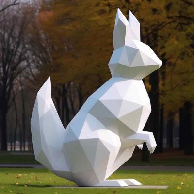 China New Design Rabbit Fiberglass Painted Animal Decorative Art Sculpture for sale
