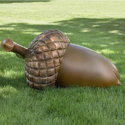 China Large Outdoor Acorn Art Sculpture Statue Brass Bronze Casting Outdoor Decor for sale