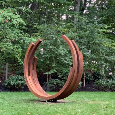 China Dimensional Harmony 2.6m Semi-Circular Corten Sculpture For Gardens & Plazas for sale