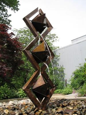 Cina Fontana da giardino all'aperto con decorazione arrugginita, scultura in acciaio Corten in vendita