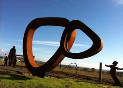 China Polygon Custom Design Corten Steel Sculpture , Rusty Garden Sculptures For Decoration for sale