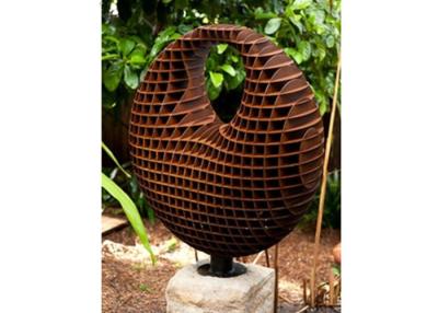 China Honeycomb Decoration Corten Steel Sculpture , Rusted Metal Garden Sculptures for sale