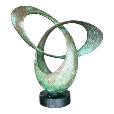 China Garden Home Decoration Copper Bronze Steel Sculptures Metal Craft Statue Rusty Patina for sale