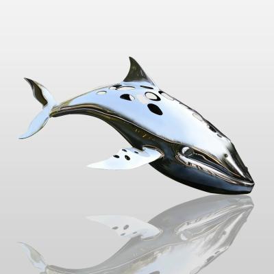 China Customized Hollow-Out Leaping Whale Art Statue, Outdoor Water Feature Centerpiece for sale