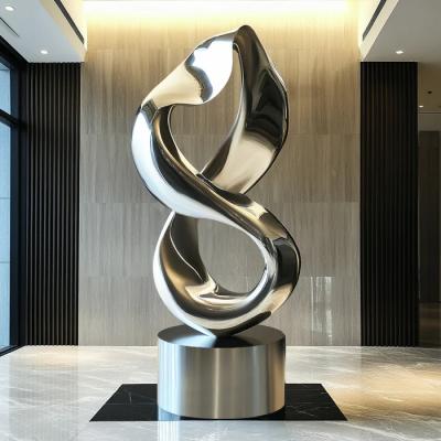China Contemporary Indoor/Outdoor Decoration Stainless Steel Infinity Loop Sculpture for sale