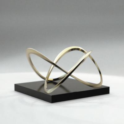 China High-Gloss Golden Intertwined Sculpture - Luxury Interior Art Decoration for Commercial Space for sale